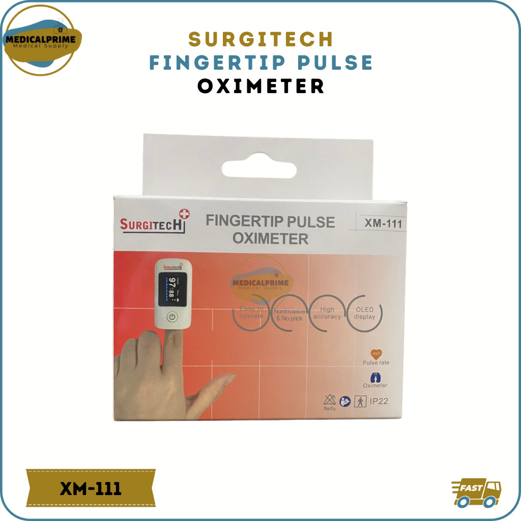 SURGITECH FINGERTIP PULSE OXIMETER ADULT W/ Battery (Color White ...