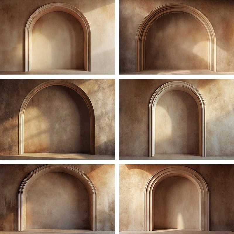 Simple Arch Wall Backdrop Photograph Light Brown Wedding Family ...