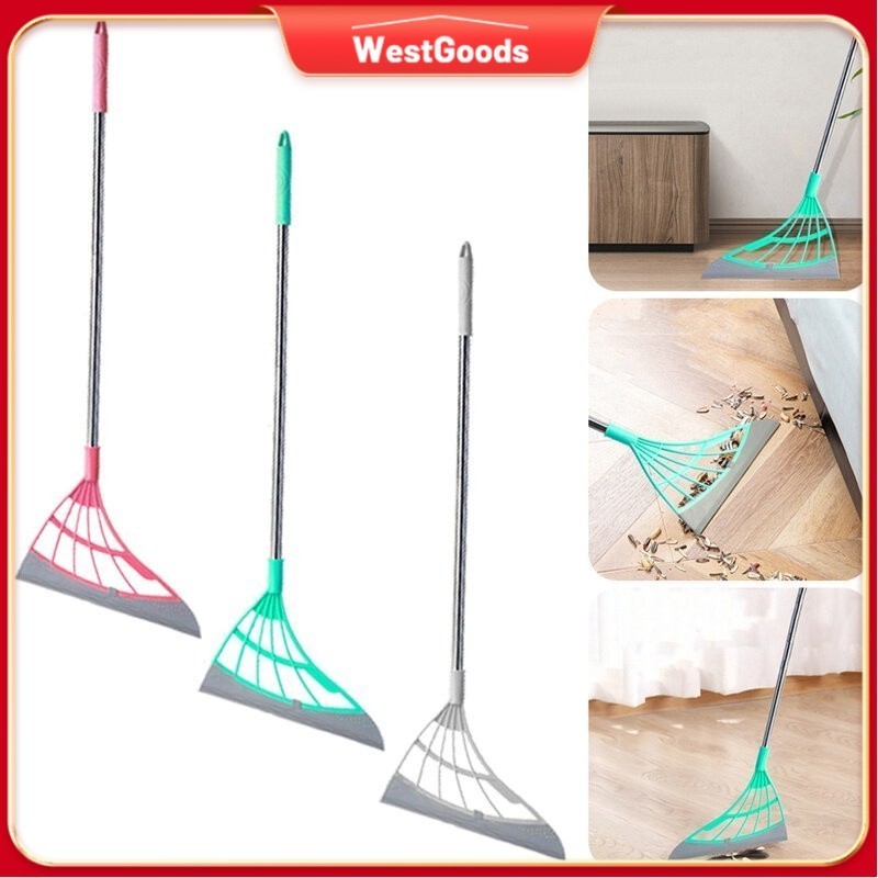 WG 2-in-1 Magic Sweeper Broom Wipe Silicone Mop Rubber Bathroom Floor ...