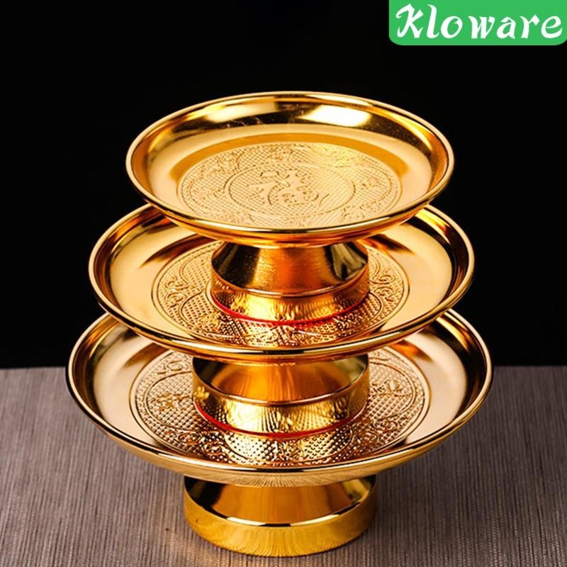 [Kloware] Footed Buddhist Fruit Plate Offering Bowl Ornaments Worship ...
