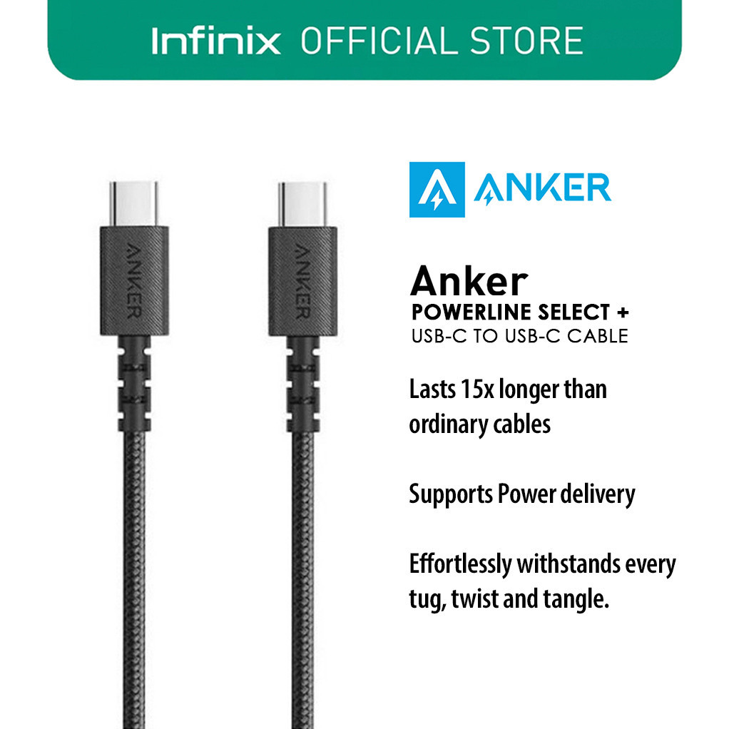 Infinix Anker Powerline Select Plus USB C to USB C Cable | Shopee ...