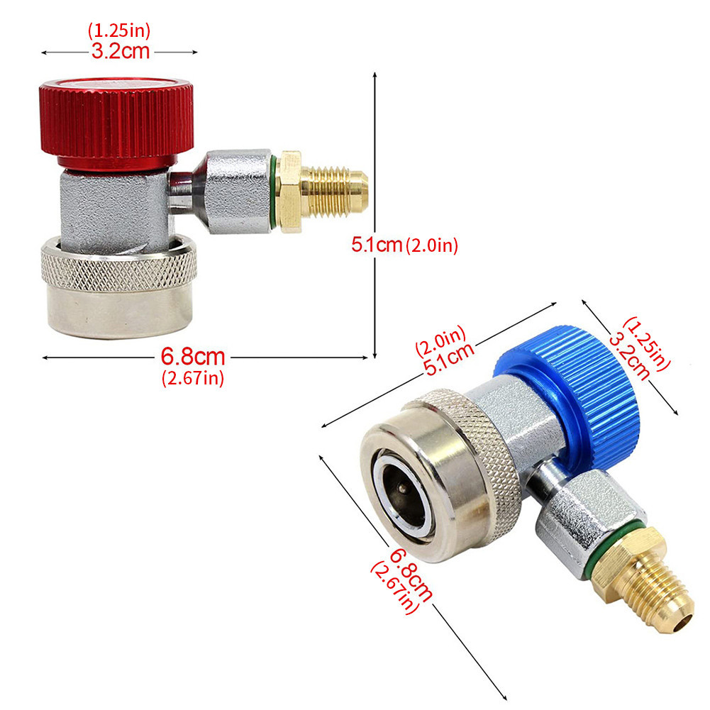 R134A A/C Adapter Copper High Low Adapter Air Conditioner Coolant Quick ...