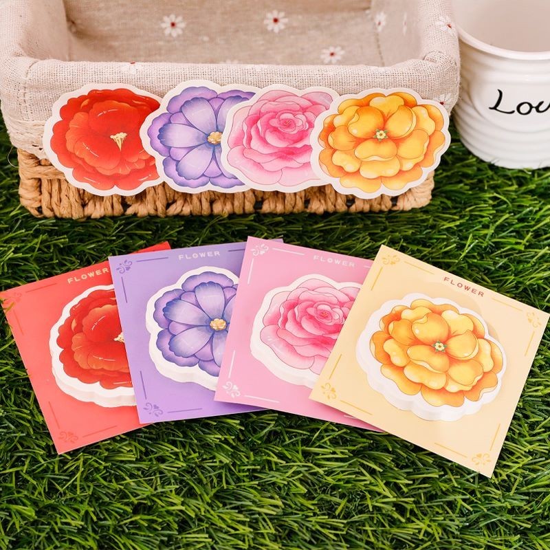 30 Sheets Flowers Roses Self-adhesive N Times Memo Pad Sticky Notes ...