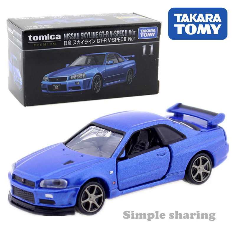 Takara Tomy Tomica Premium 11 Nissan Skyline GT-R V-SPECII Nur 1:62 Car Alloy Toys Motor Vehicle ...