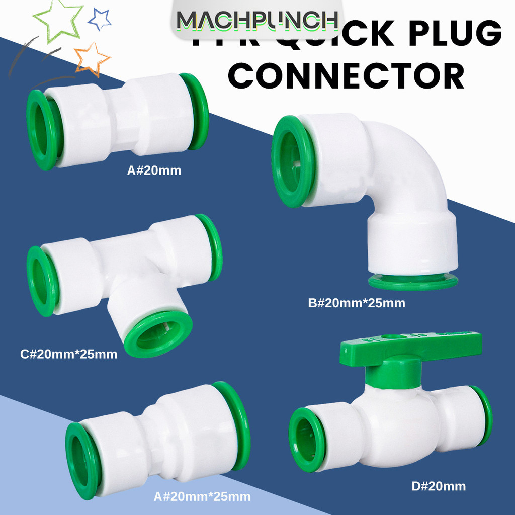 M.P. PPR Quick Connector Hot/Cold Water Pipe PE Fittings 1/2''(20mm)' 3/4''(25mm) | Shopee ...