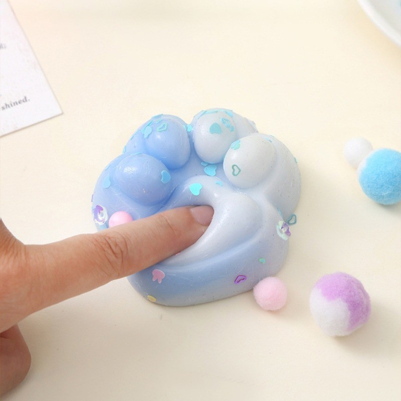 Pearl Cat Paw Mochi Taba Squishy Toy Fidget Toy Glitter Cat Paw ...
