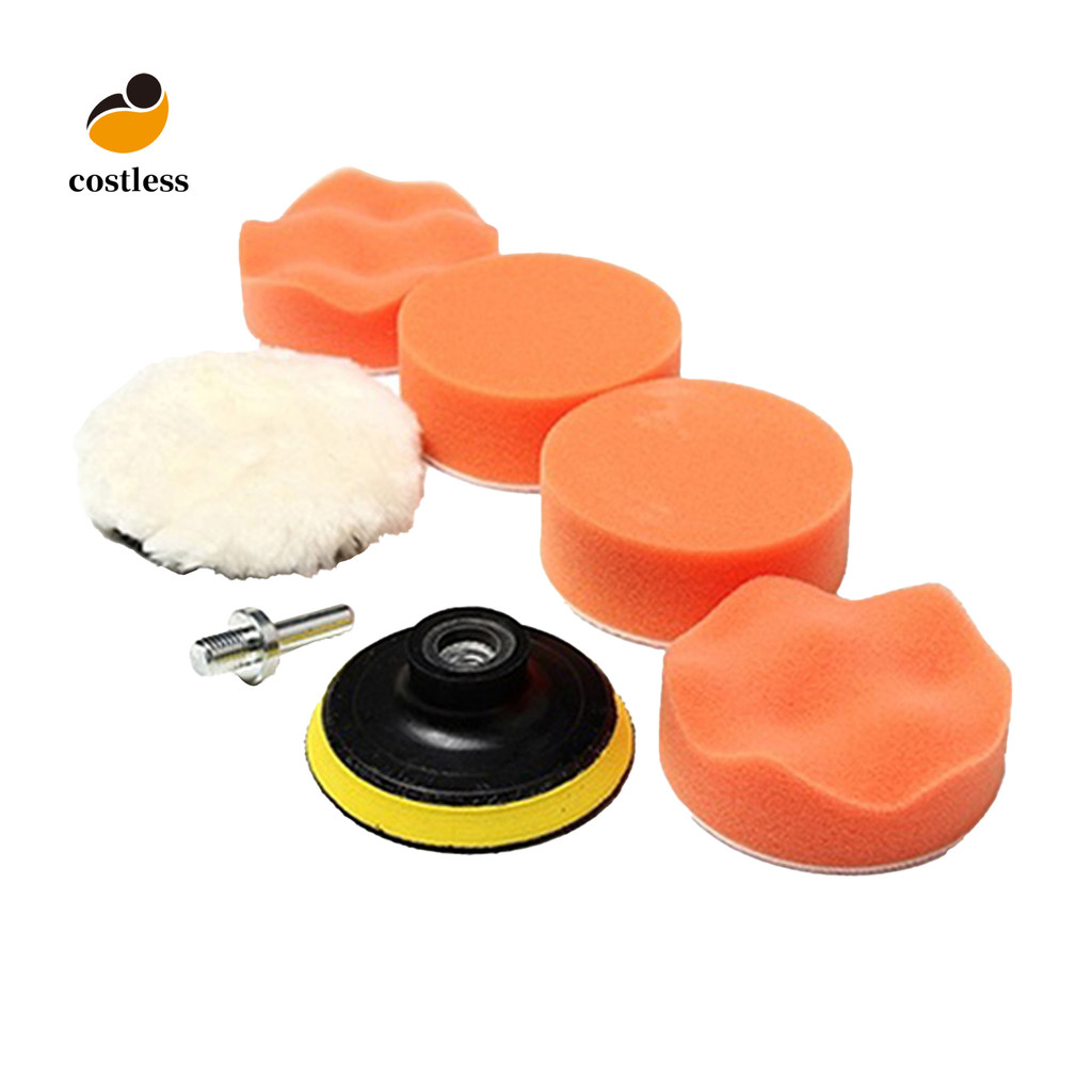 COL 7 Pcs 3inch Buffing Pad Auto Car Polishing Wheel Kit Buffer + Drill ...
