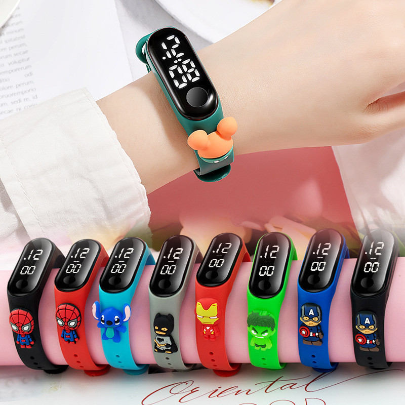 Cartoon Hello Kitty Led Digital Watch Bracelet Waterproof Touch Screen ...