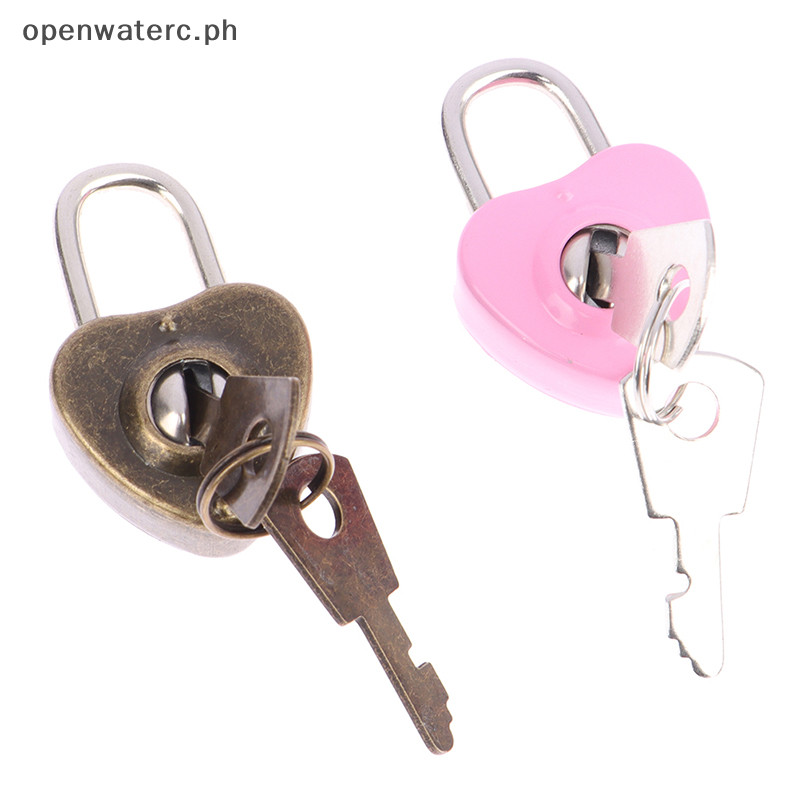 openwaterc 1Set Mini Heart Shape Padlock Luggage Hardware Locks With ...