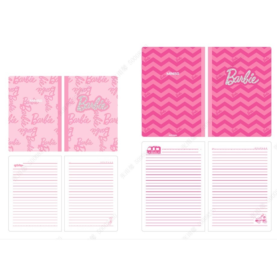 MINISO Barbie Collection A5 & B5 Stitch-bound Book Set (2*28 Sheets)PDQ ...