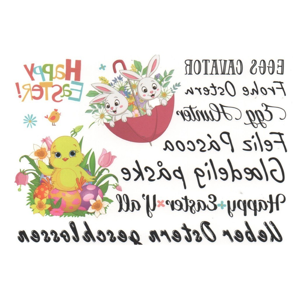 Easter Atmosphere Candle Water Transfer Sticker Easter Water Sticker ...
