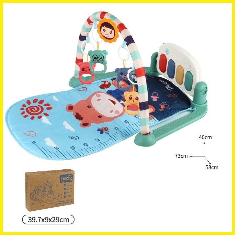 Early Education Gym Crawling Game Pad Toy Baby Music Rack Play Mat with ...
