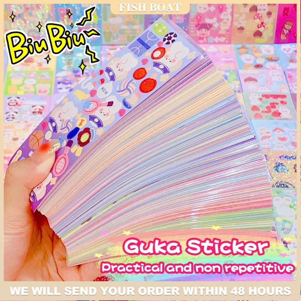 50PCS Set Cute Guka DIY Sticker Non-repeating Journal Scrapbook ...