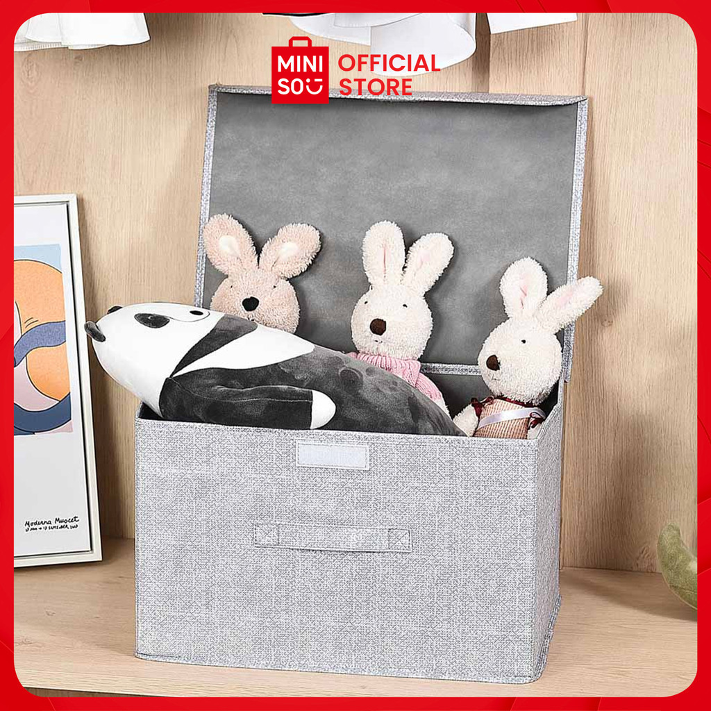 MINISO Gray Series Storage Box with Lid (Large) | Shopee Philippines