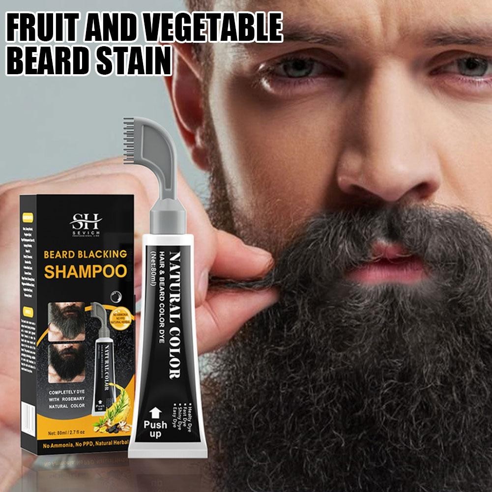 Men Beard Dyefruit And Vegetable Mustache Dye Color One Comb Black ...