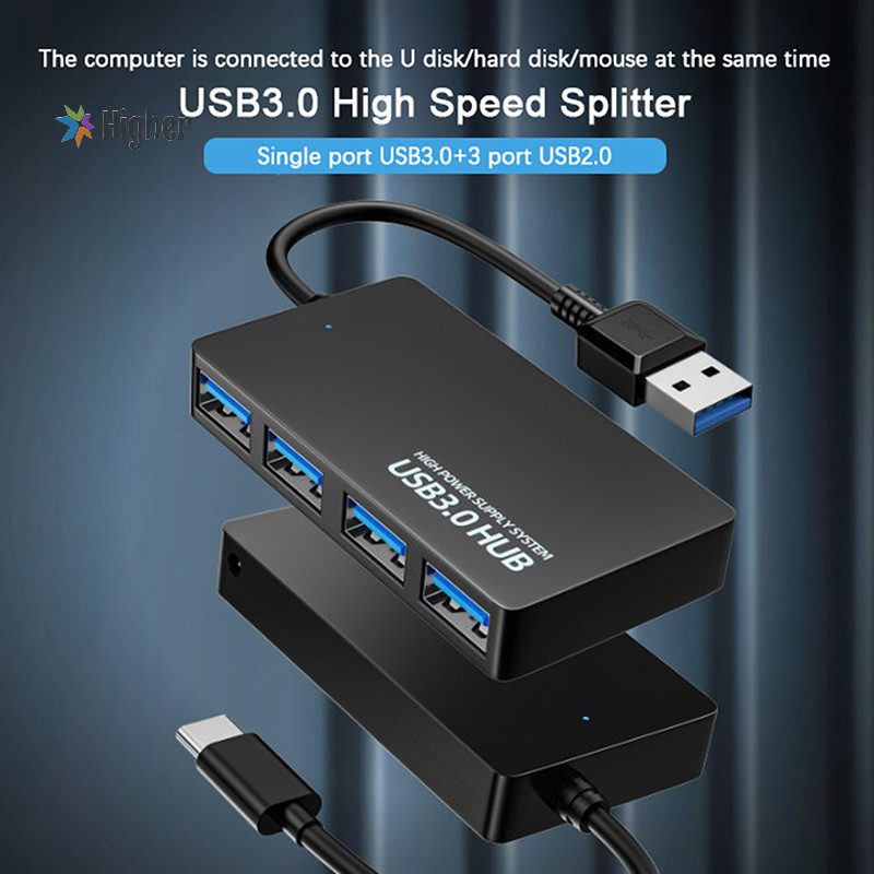Higher＞ USB Hub USB 3.0 4 Port Type C HUB High Speed Data cable ...