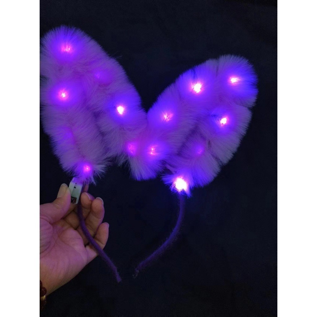 Recommended Products: Rabbit Ears Fur Hair Bands With LED Lights 3 ...