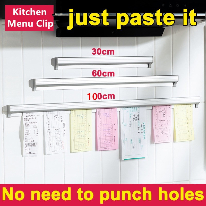 30/50CM Aluminum Kitchen Menu Clip Holder Receipt Clip No Punching ...