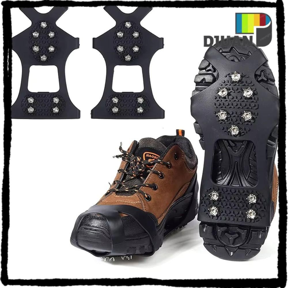 DUOJUAN 1Pair Shoe Covers, 10 Teeth Non-slip Ice Grippers, Wear ...