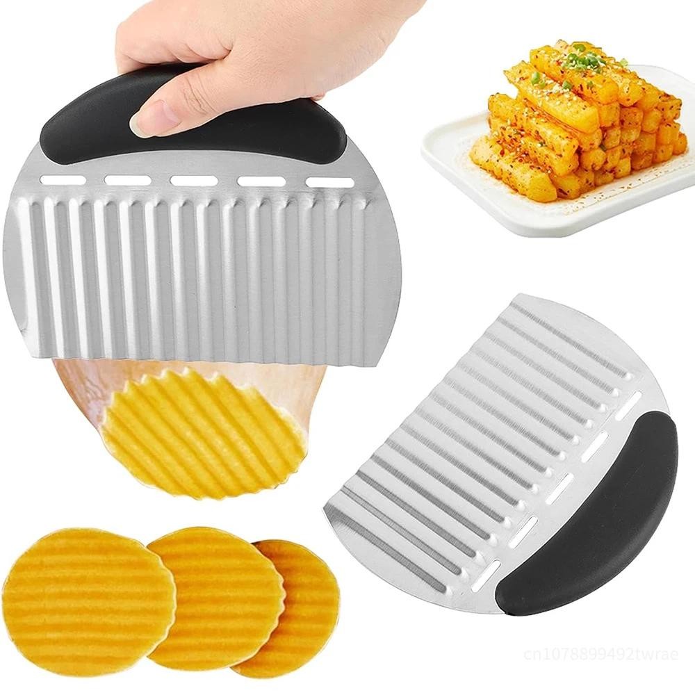 Potato Crinkle Cutter for Vegetables Fruit French Fry Slicer Chopper ...