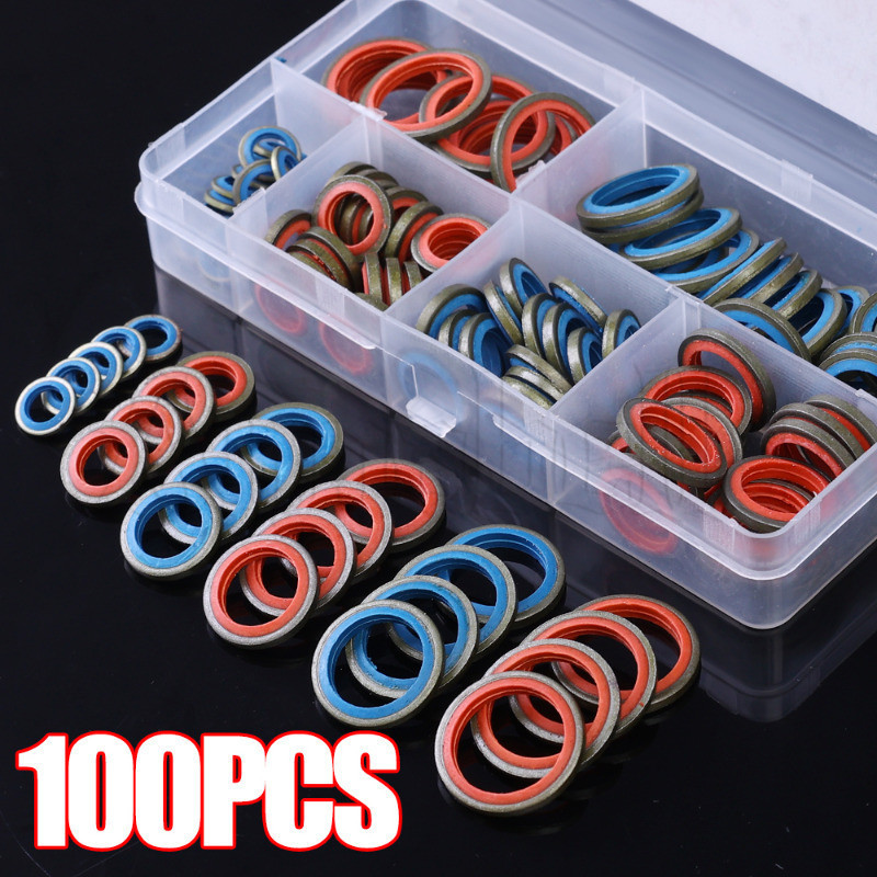 100 Pcs/Box Silicone Seal Rings Set - Car Replaceable Accessories - M6 ...