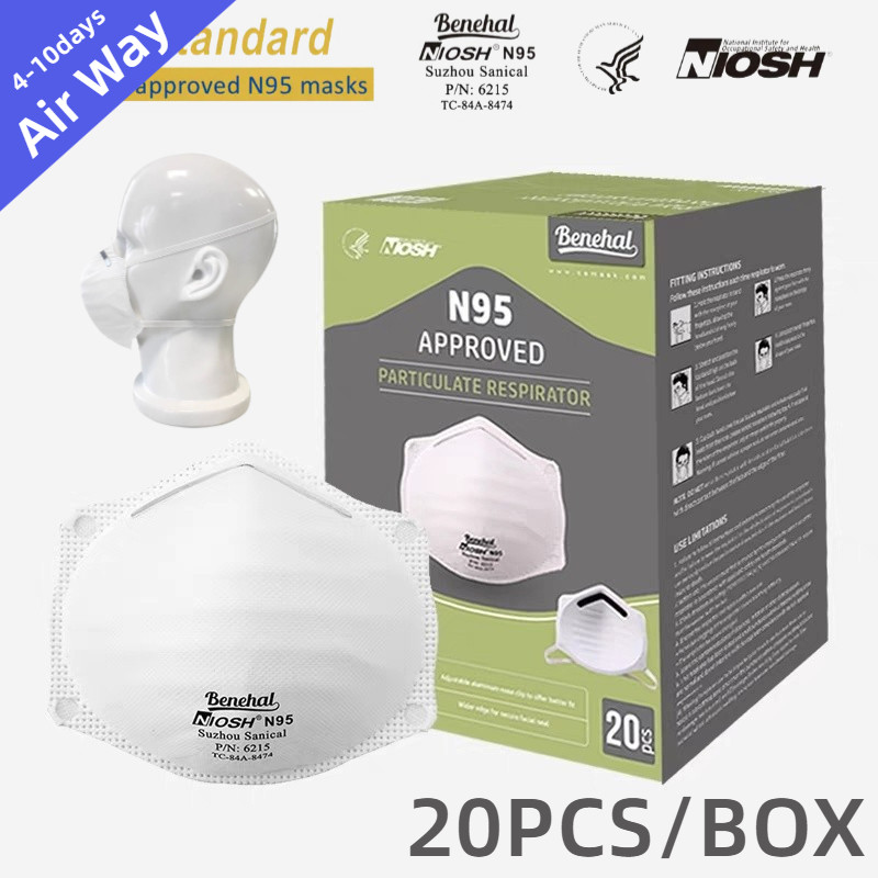 20Pcs Niosh N95 Respirator Mask For Industrial Dust Formaldehyde - Cup ...
