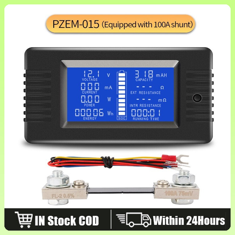 Pcbfun PZEM-015 DC 0-200V 50A 300A 100A 200A Voltmeter Ammeter Car ...