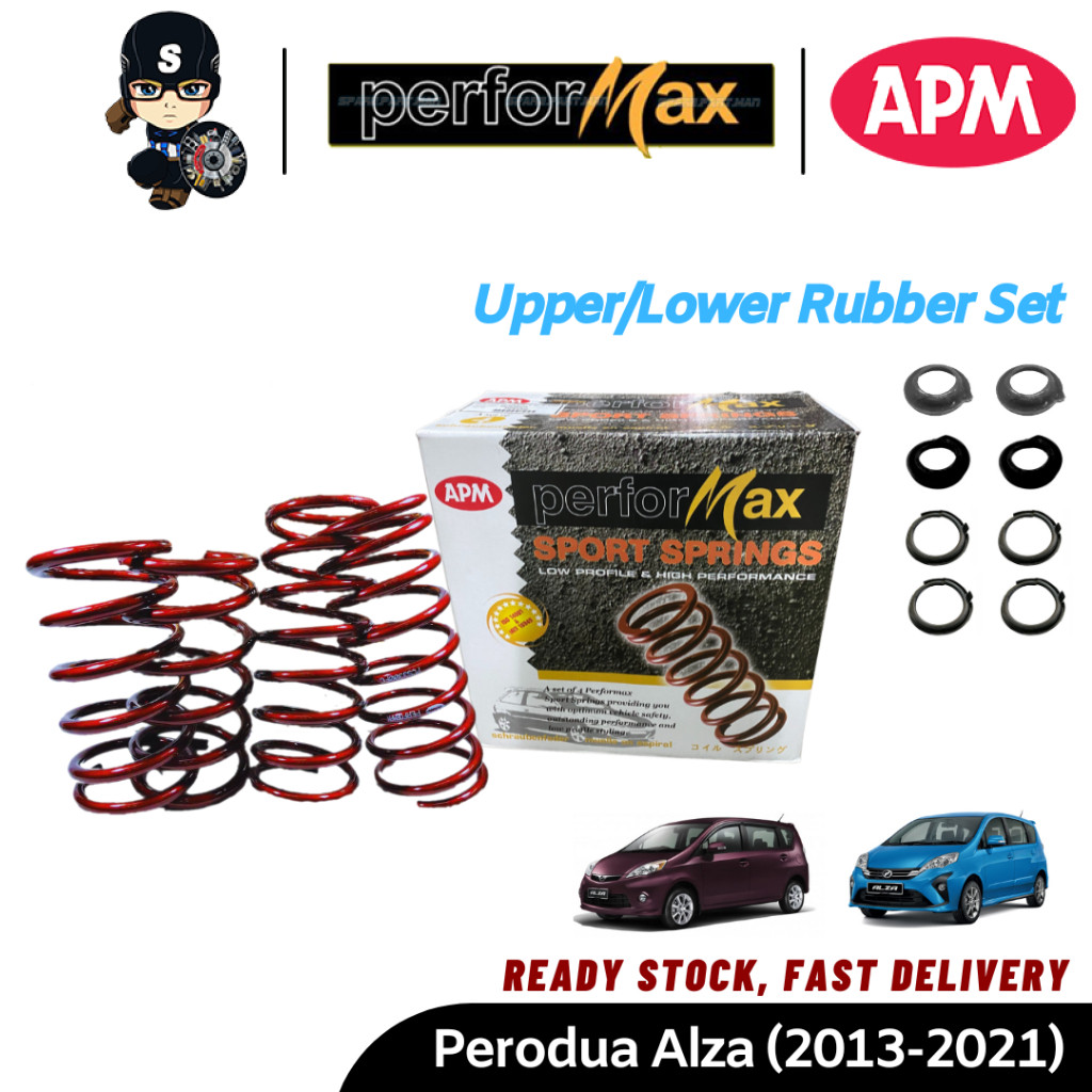 APM Performax Perodua Alza (2013-2021) Lowered Sport Spring Set ( 4 PCS ...