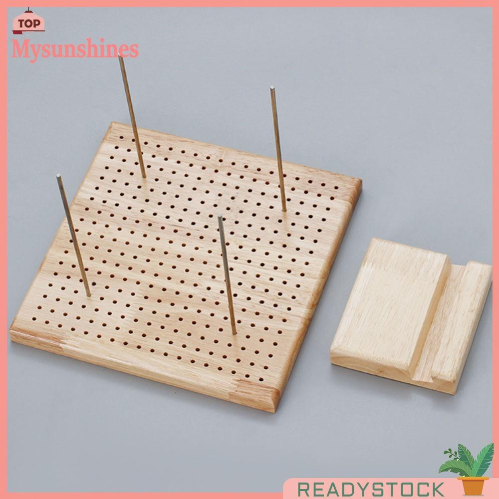 Crochet Blocking Board with 4 Pins Reusable Wooden Knitting Base ...