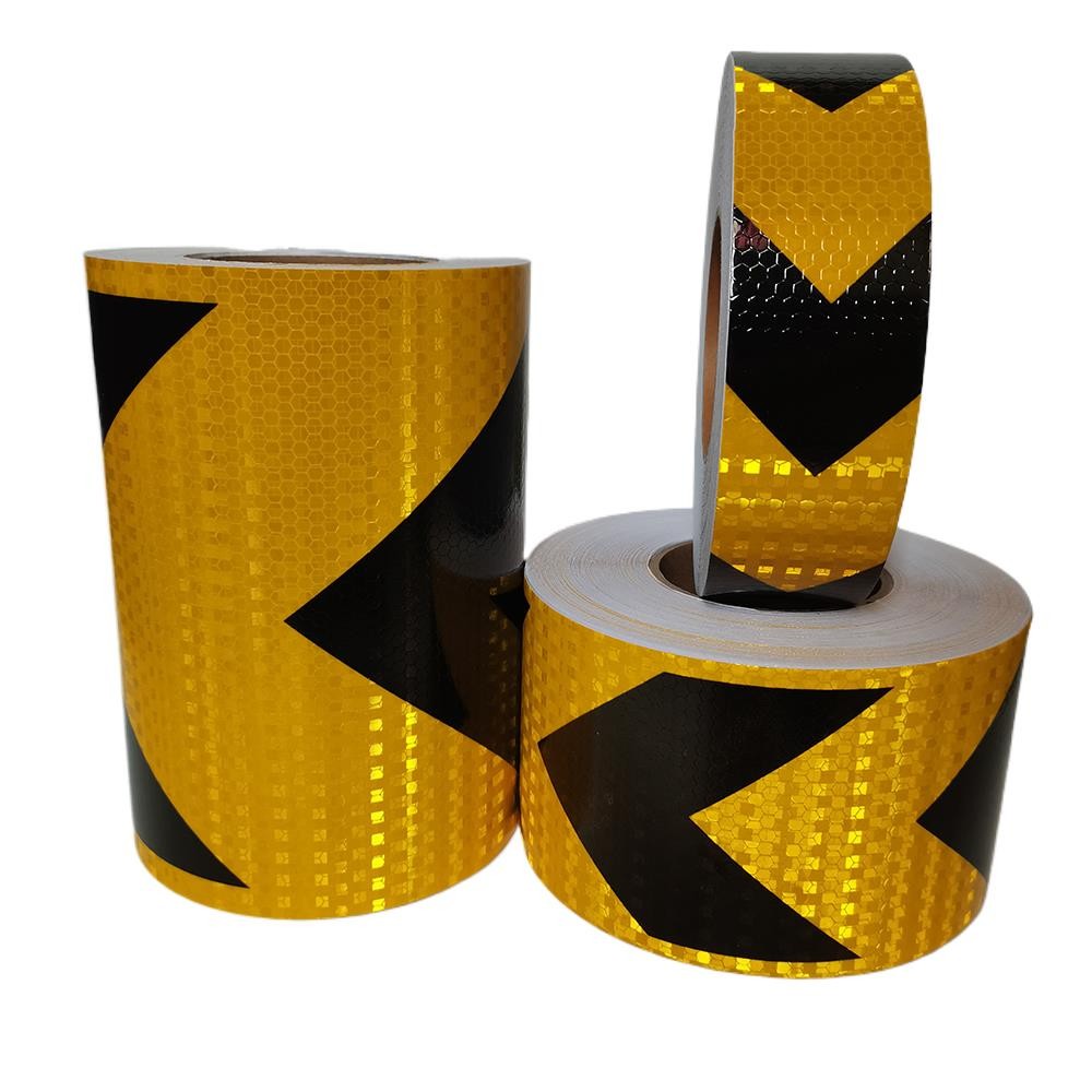 5cm/10cm/20cm*3meters Arrow Reflective Hazard Safety Tapes Yellow-Black ...