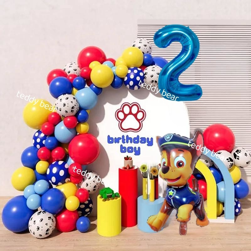 Paw Patrol Balloon Garland Arch Kit Running Chase Theme 32"blue Number Balloons Party ...