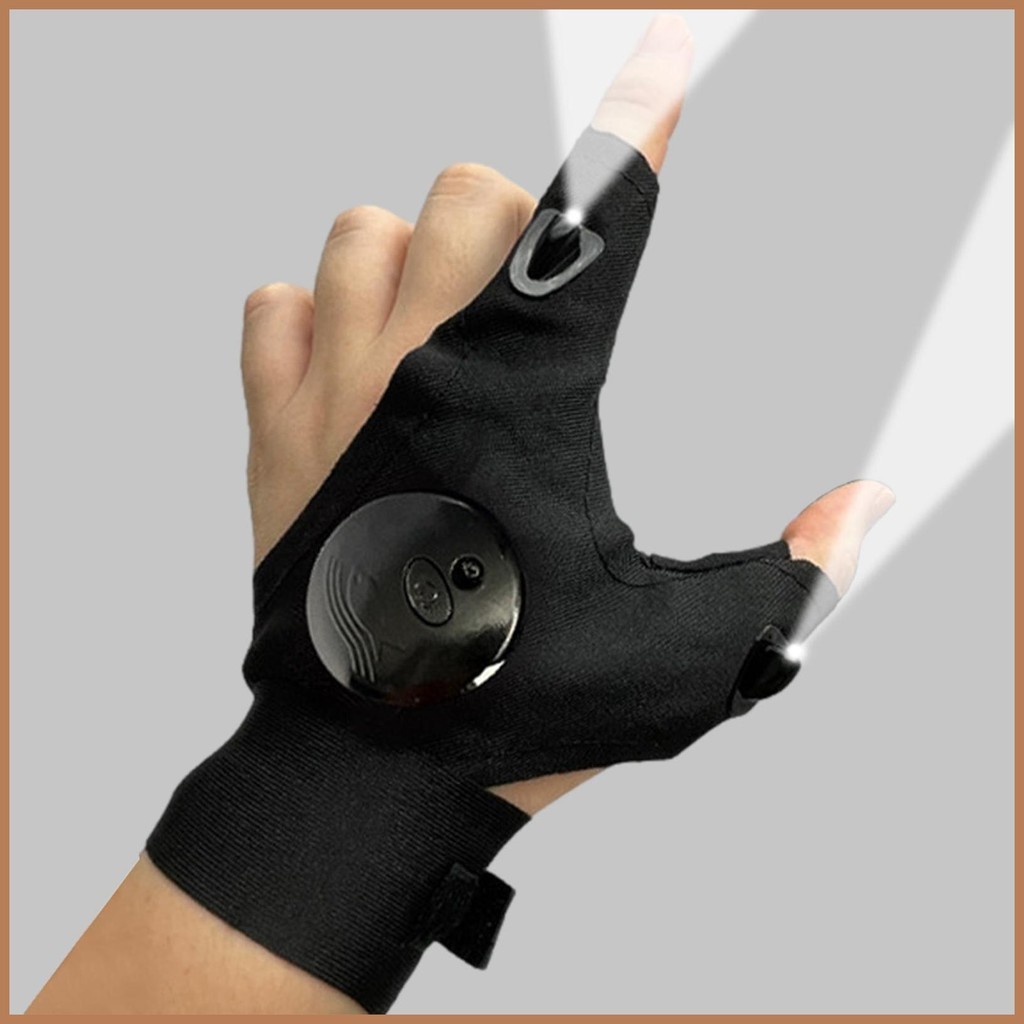 Waterproof Flashlight Gloves Hand Free Finger Lights Gloves Fishing ...