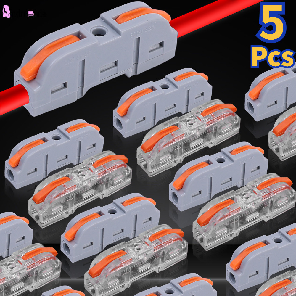 5Pcs 2 Pin 1 in 1 Out Splicing Conductor Terminal Block Cable Splitter ...