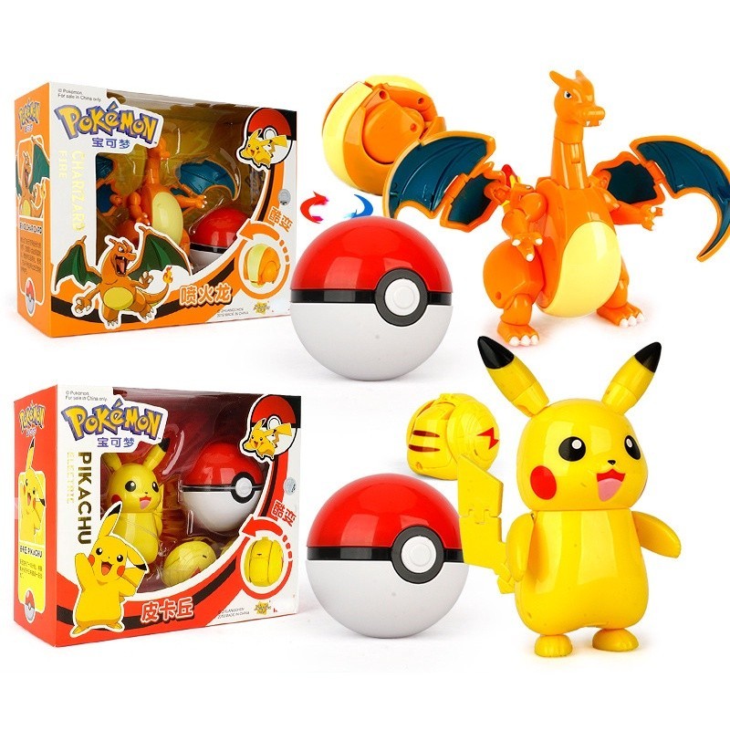 10 Models Pokeball Anime Pokemon Action Figure Pokeball Toy Deformation ...