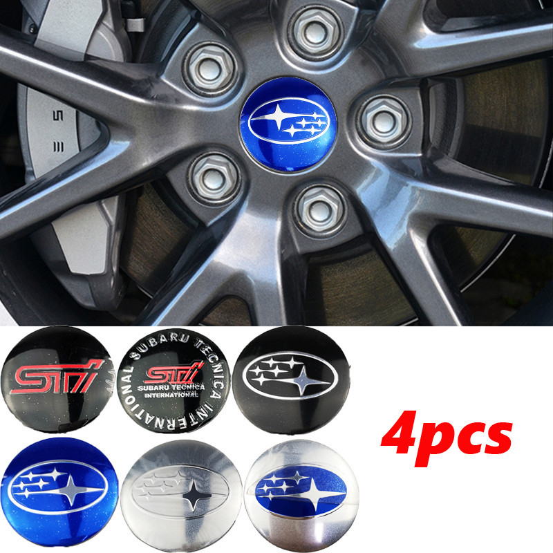 4PCS 56mm Modified Car Wheel Hub Center Stickers for Subaru STI WRX BRZ ...