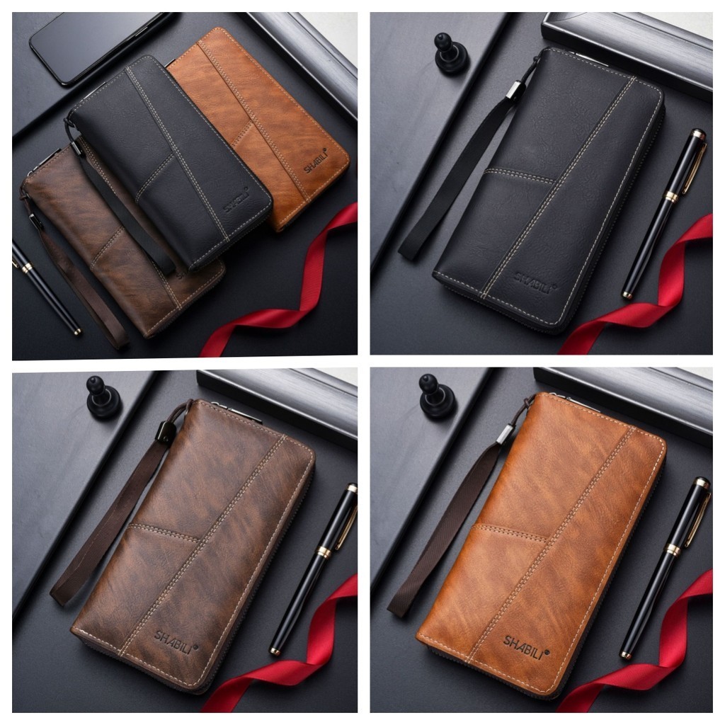 Men's Long Wallet Men's Zipper Wallet Men's Long Design Zipper Wallet ...