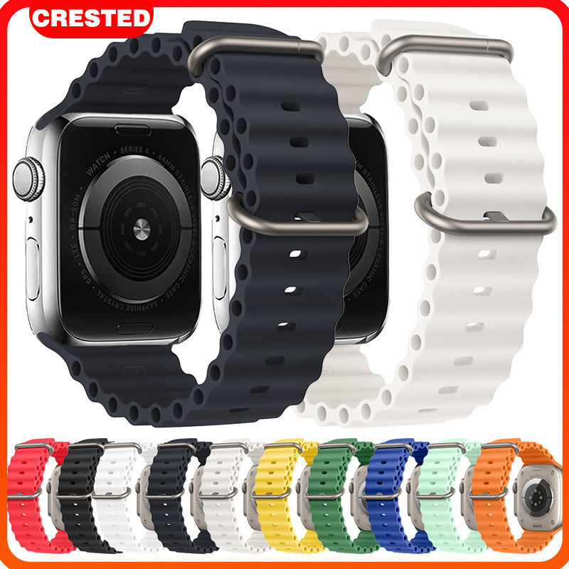 Ocean Silicone Band Strap for Smartwatch Ultra 2 49mm 46mm Series 10 9 ...
