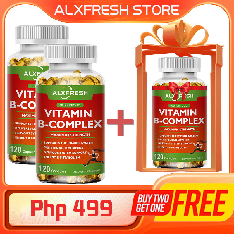 3 Bottles Alxfresh B-Complex Vitamin Supplements (B12 B1 B2 B3 B5 B6 B9 ...