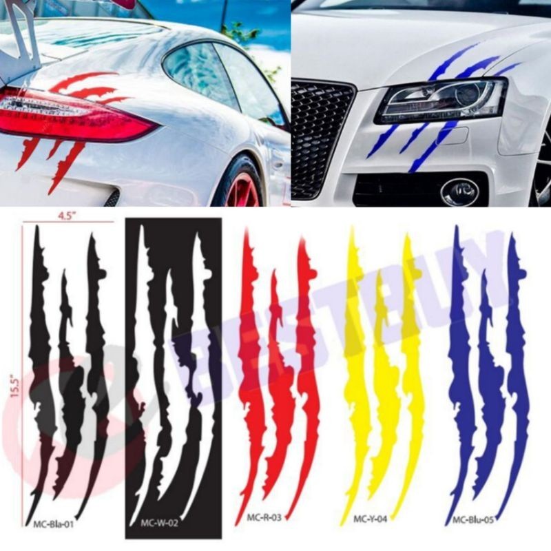 1pc Car Decal sticker Claw monster body bumper door head Car Reflective ...