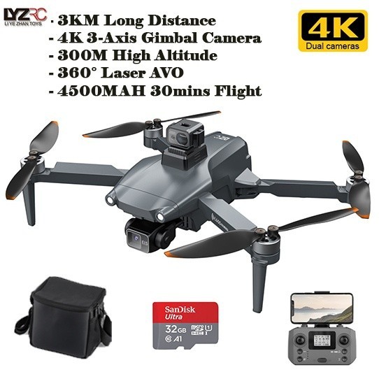 2024 New LYZRC L600 PRO MAX 3KM Distance Professional Drone EIS 4K HD ...