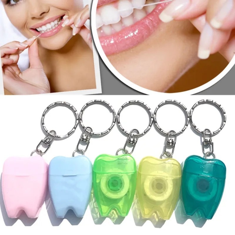 Keychain Dental Floss Oral Hygiene Floss Teeth Cleaning Oral Care COD ...