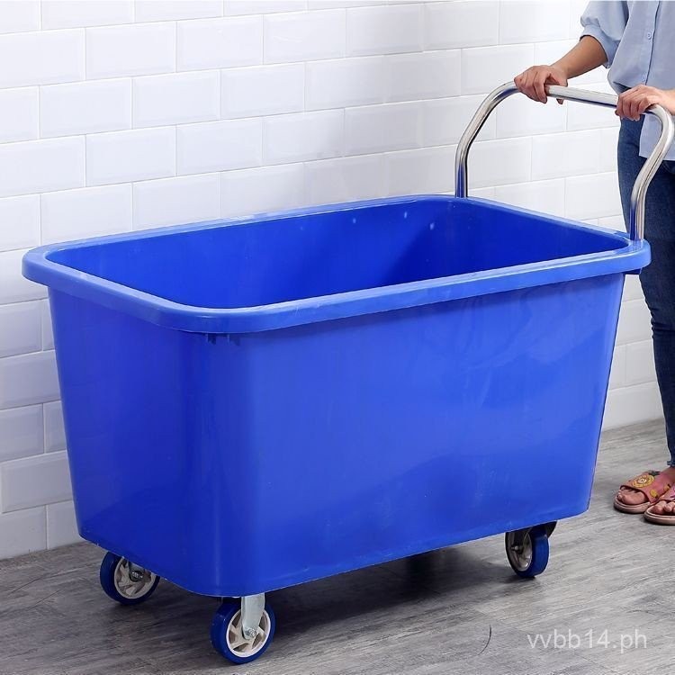 Extra Thick Plastic Water Tank with Hand Push Cart for Pig Farm Feed ...