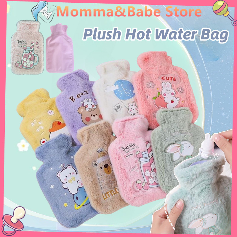 Hot Water Bag with Plush Cloth Reusable Hot Compress Bag Portable Water ...