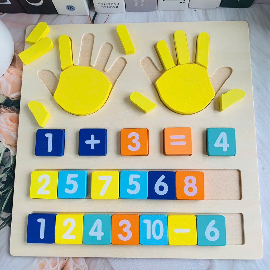 Wooden board toy with hands to learn to count addition and subtraction ...