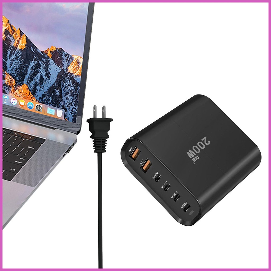 Desktop Charger USB C 200W Laptop Wall Charger Fast Charging ...