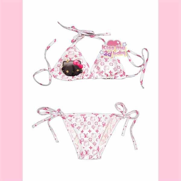 swimming outfit Demon kitty Indian Bikini Three-Point Bra Set Sexy ...