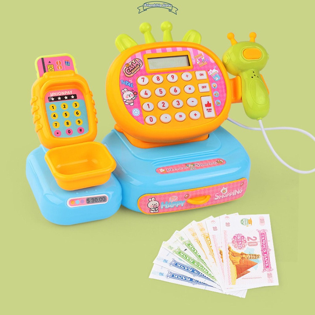 Kids Simulation Cash Register Toy Fun Realistic Supermarket Cashier ...