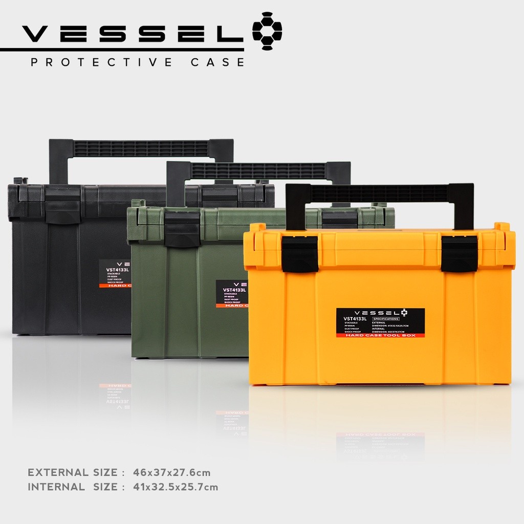 VESSEL VST4133L Large Hard Case Tool Box For Hardware Tools and ...