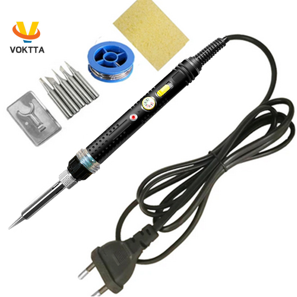 VOKTTA Soldering Iron 60W Adjustable Temperature Electric Solder Iron Rework Station Mini Handle ...