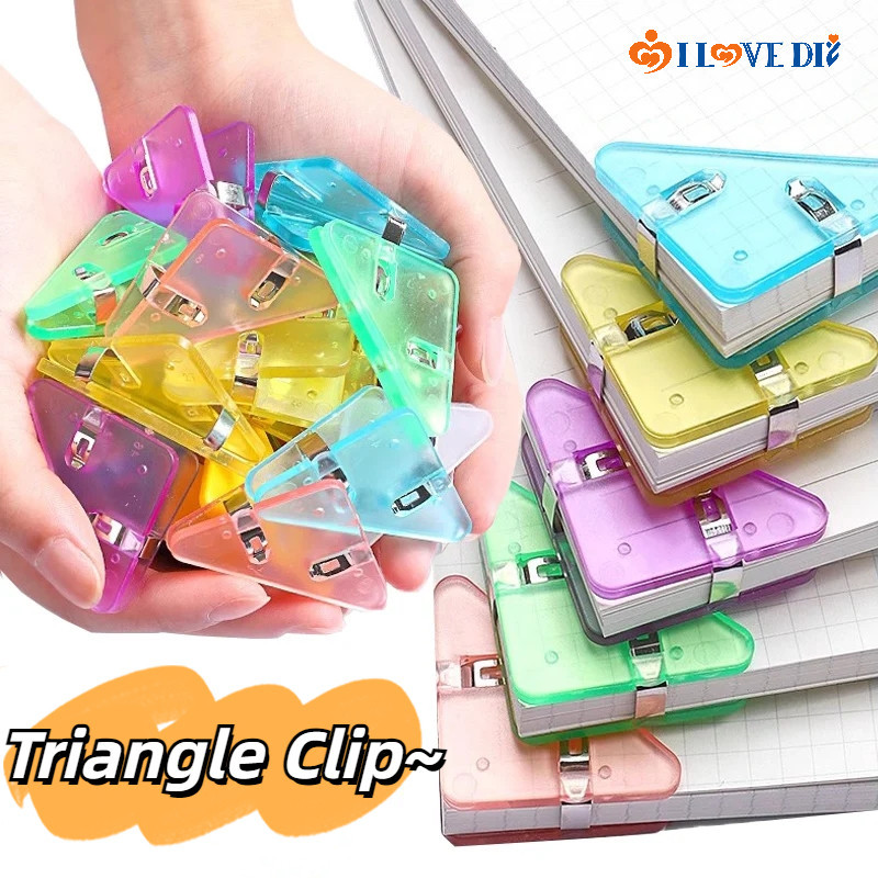 Colorful Plastic Triangle Folder Stationery Clamp Page Holder Test ...